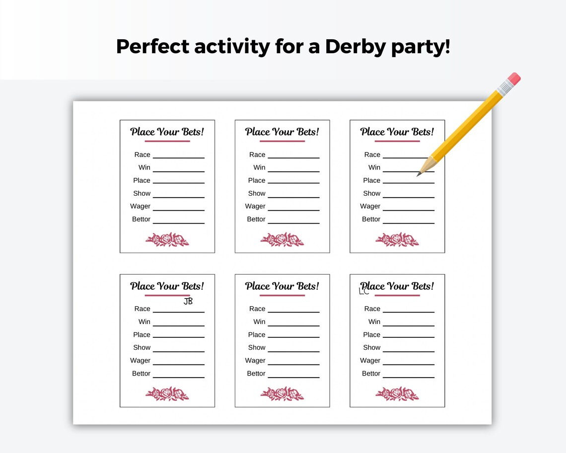 Kentucky Derby Betting Slips, Printable Derby Games, Derby Party ...