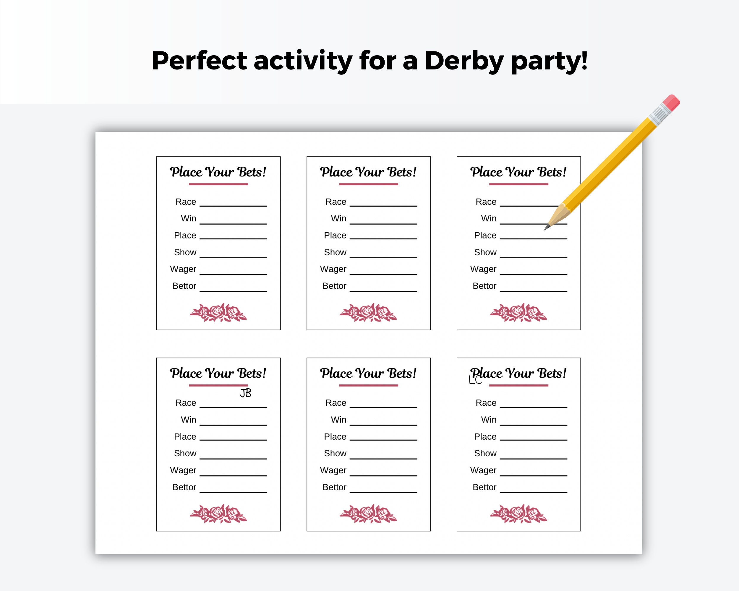 Kentucky Derby Betting Slips, Printable Derby Games, Derby Party ...