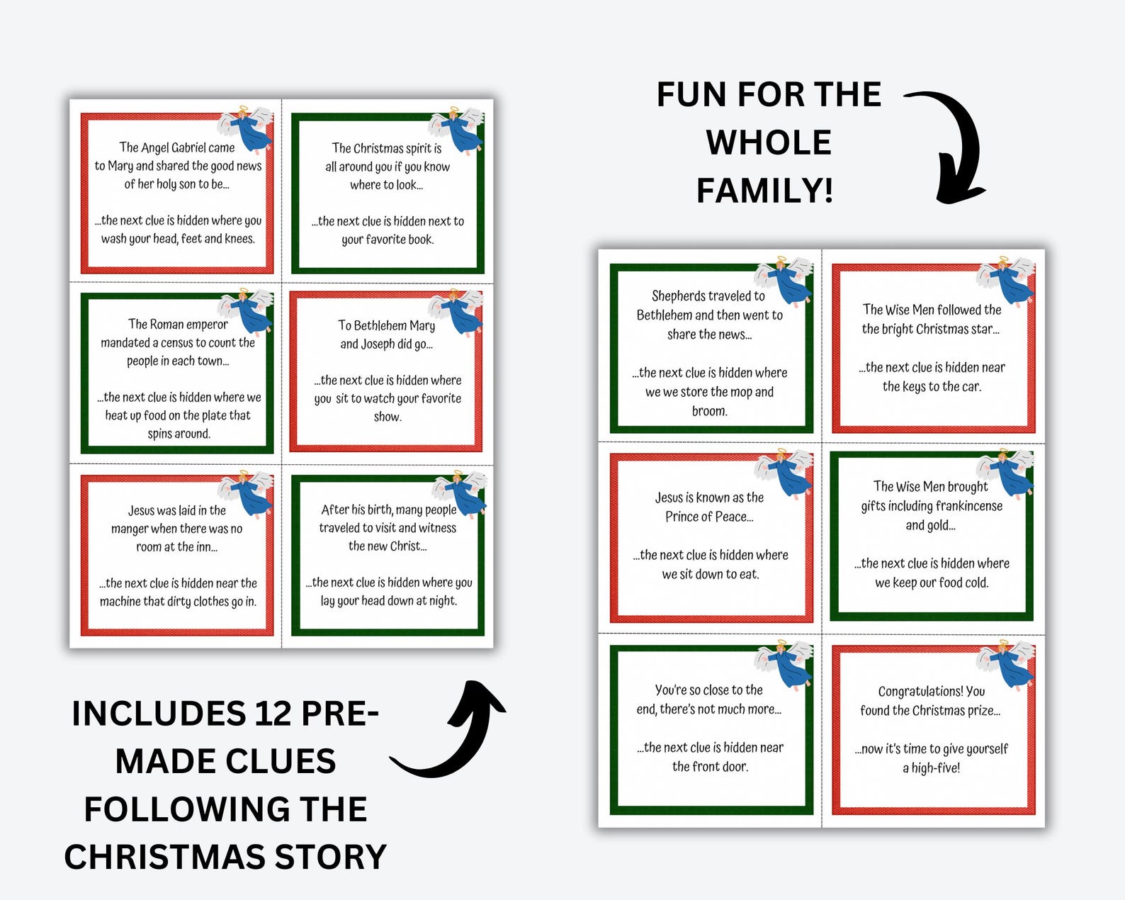 Printable Christmas Bible Scavenger Hunt for Kids, Nativity Scavenger ...