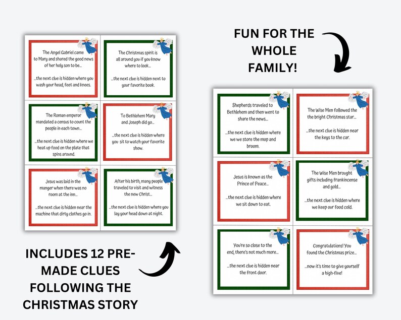 Printable Christmas Bible Scavenger Hunt for Kids, Nativity Scavenger ...