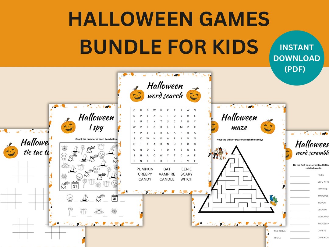 Halloween Printable Activities Bundle | Instant Download for Classroom ...