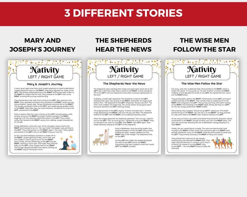 Nativity Left Right Game Printable, Christian Christmas Party Game ...