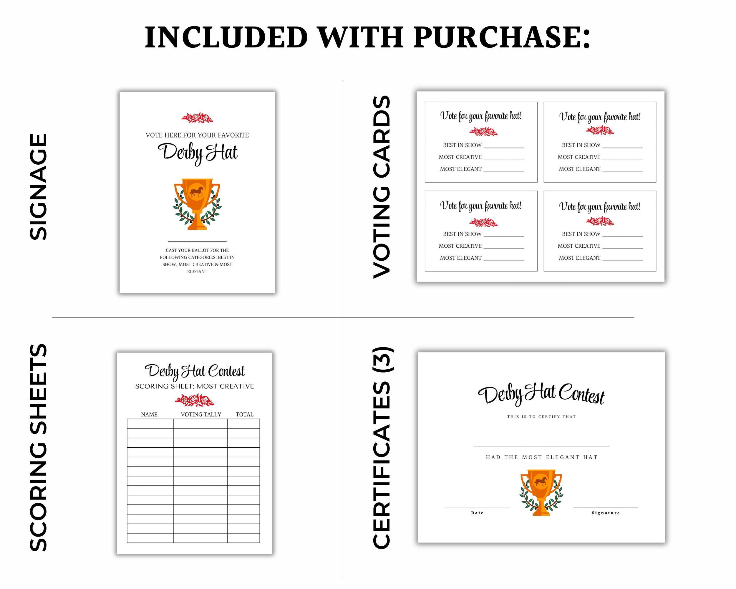 Kentucky Derby 2026 Best Hat Voting Bundle, Printable Derby Party Games ...