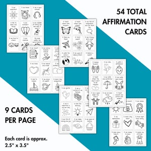 Affirmation Cards for Kids to Color, Printable Affirmation Cards ...