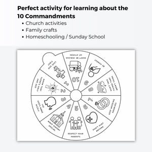 Ten Commandments Spinner Wheel Craft for Kids, Kids Bible Study ...