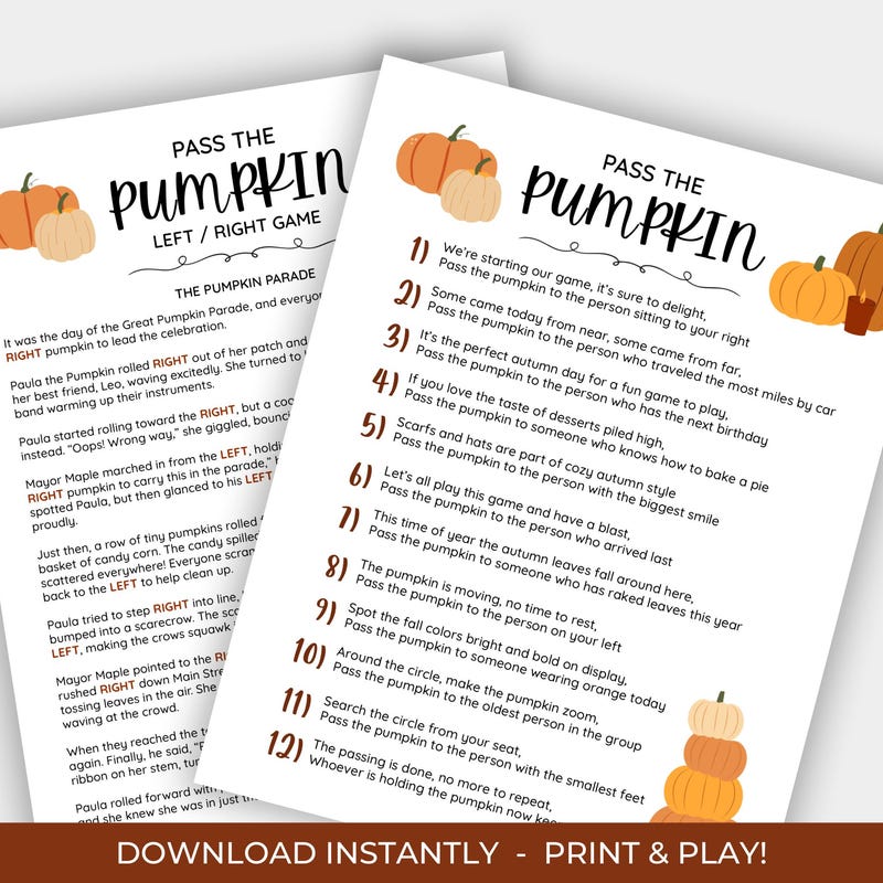 Pass the Pumpkin - Etsy