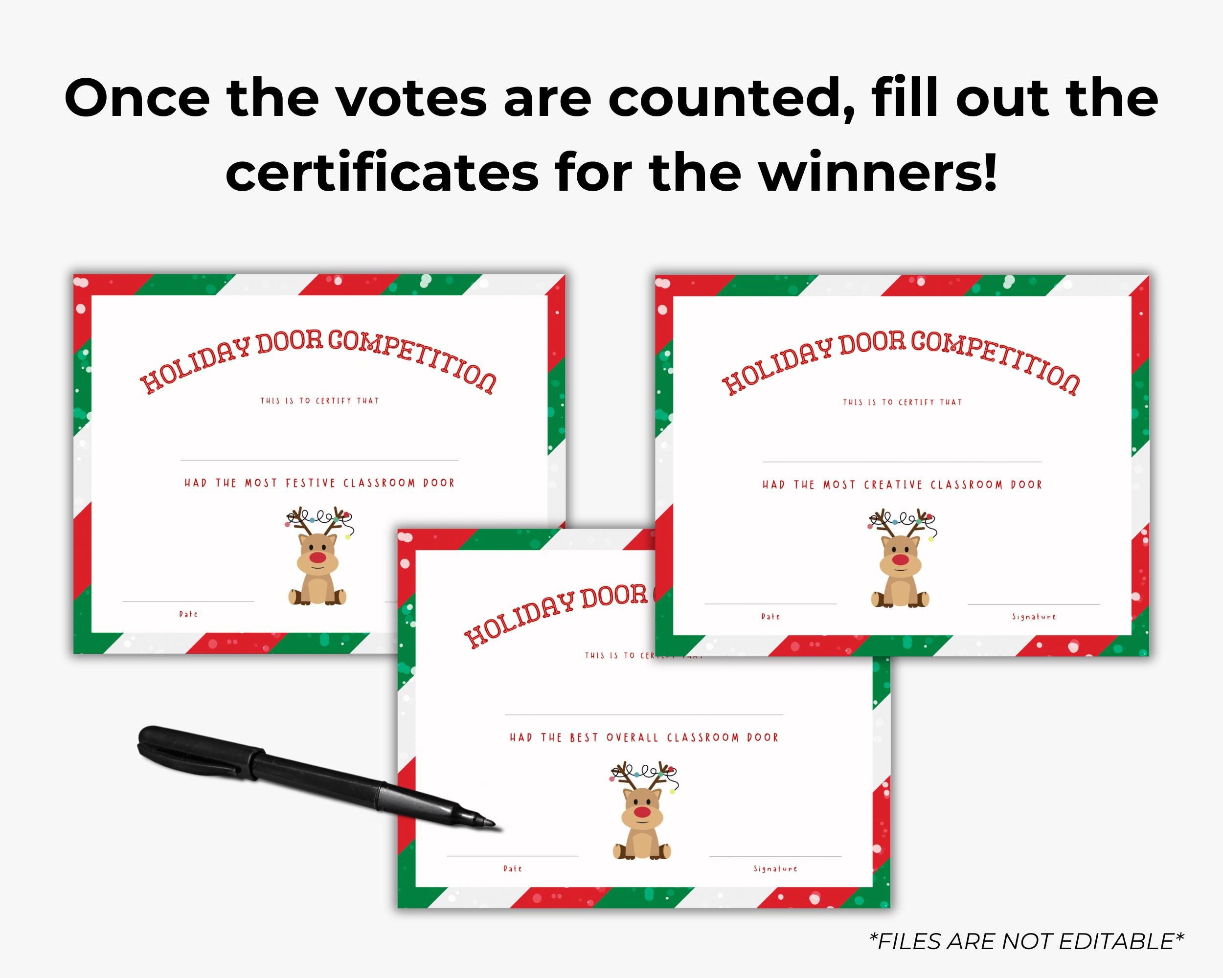Classroom Door Decorating Contest Ballot Bundle, Christmas Door ...