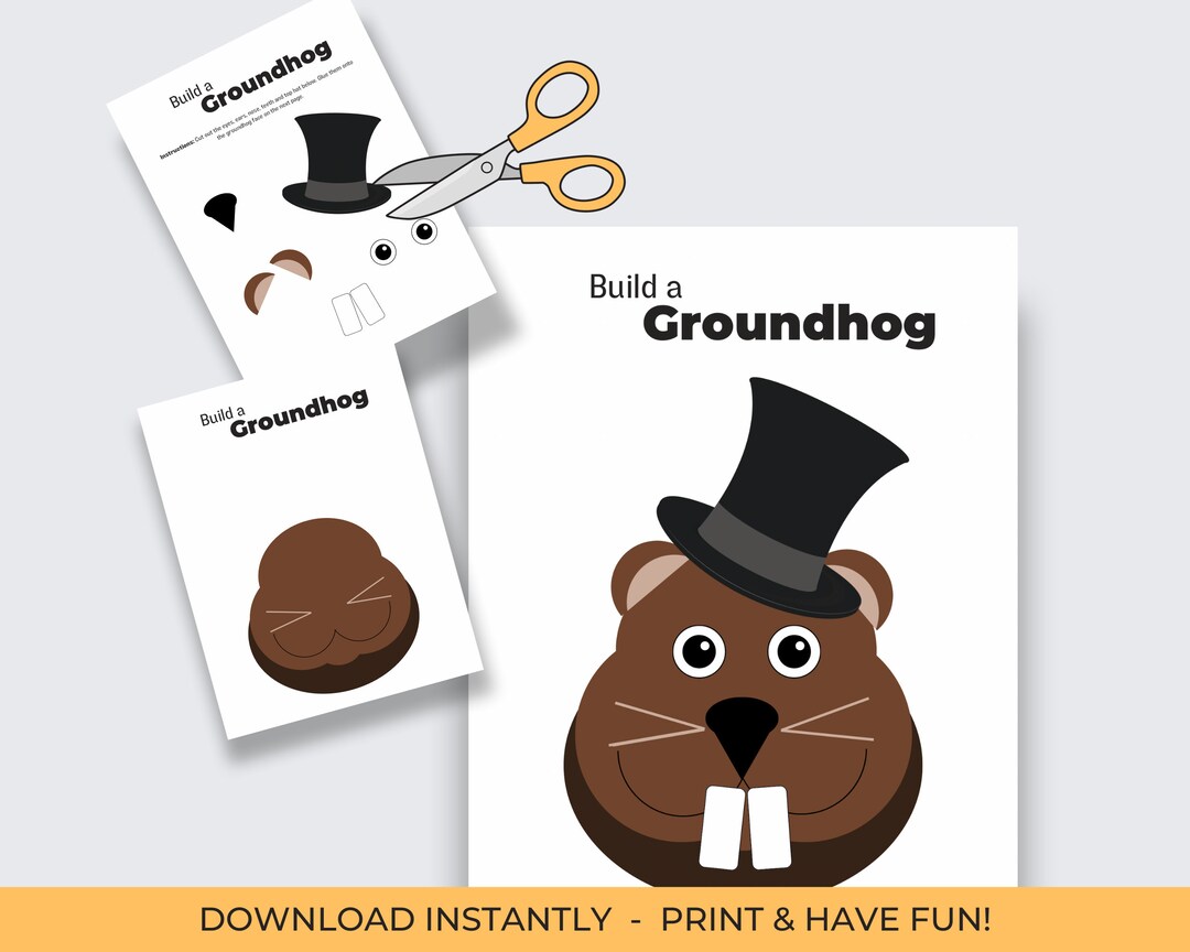 Build a Groundhog, Groundhog Day Activities, Groundhog Day Craft ...
