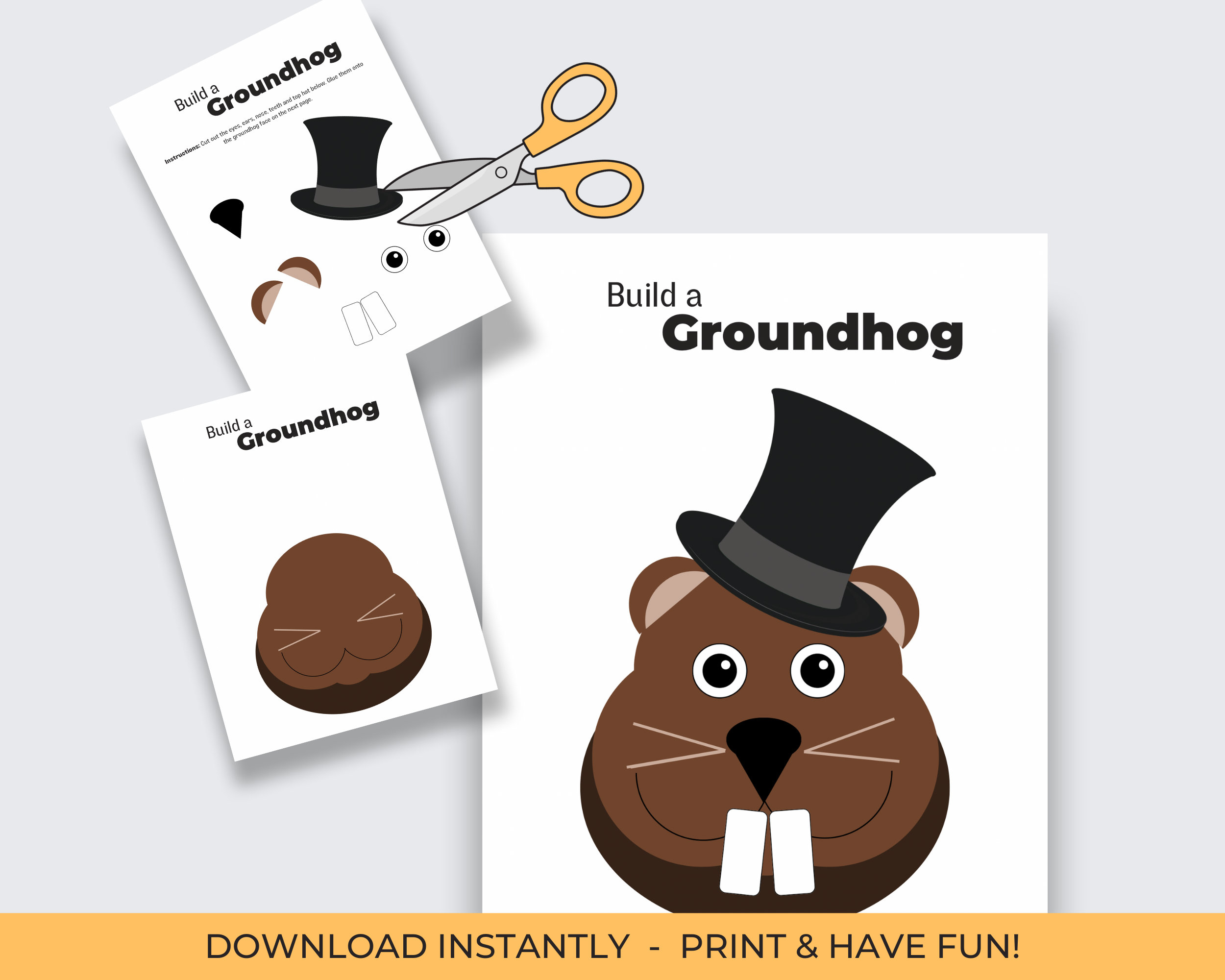 Build a Groundhog, Groundhog Day Activities, Groundhog Day Craft ...