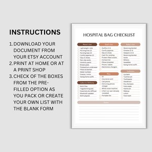Hospital Packing Checklist for Labor and Delivery, Mom Hospital Bag ...