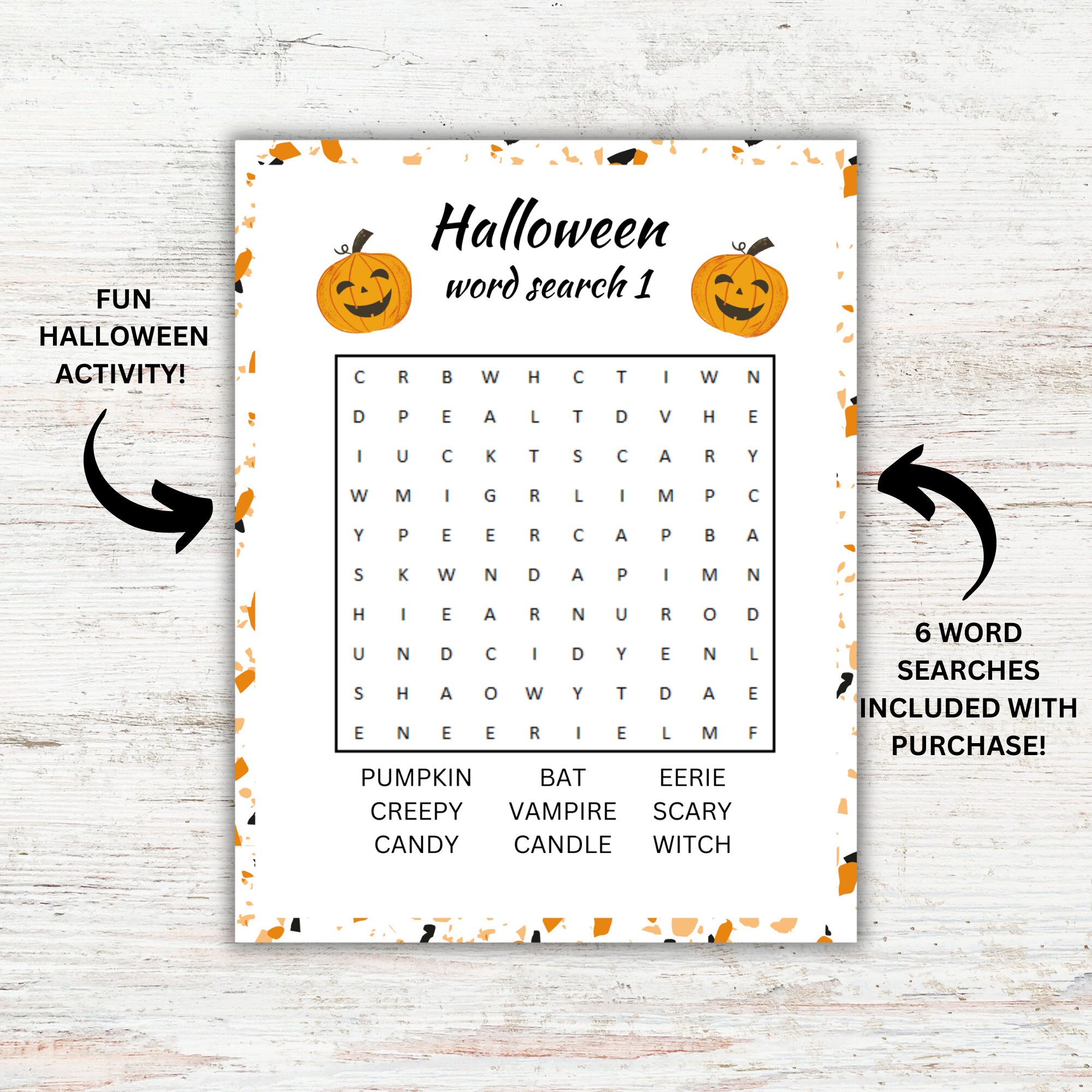 Halloween Word Search Bundle Printable, Instant Download Halloween ...