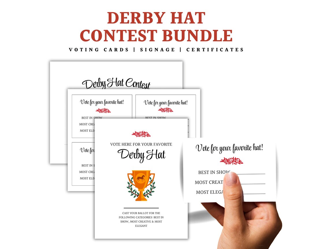 Kentucky Derby 2026 Best Hat Voting Bundle, Printable Derby Party Games ...