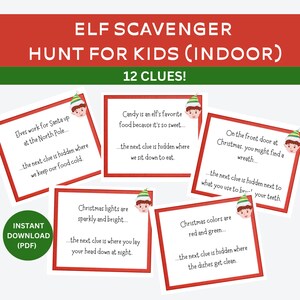 Elf Scavenger Hunt for Kids Printable, Christmas Scavenger Hunt ...