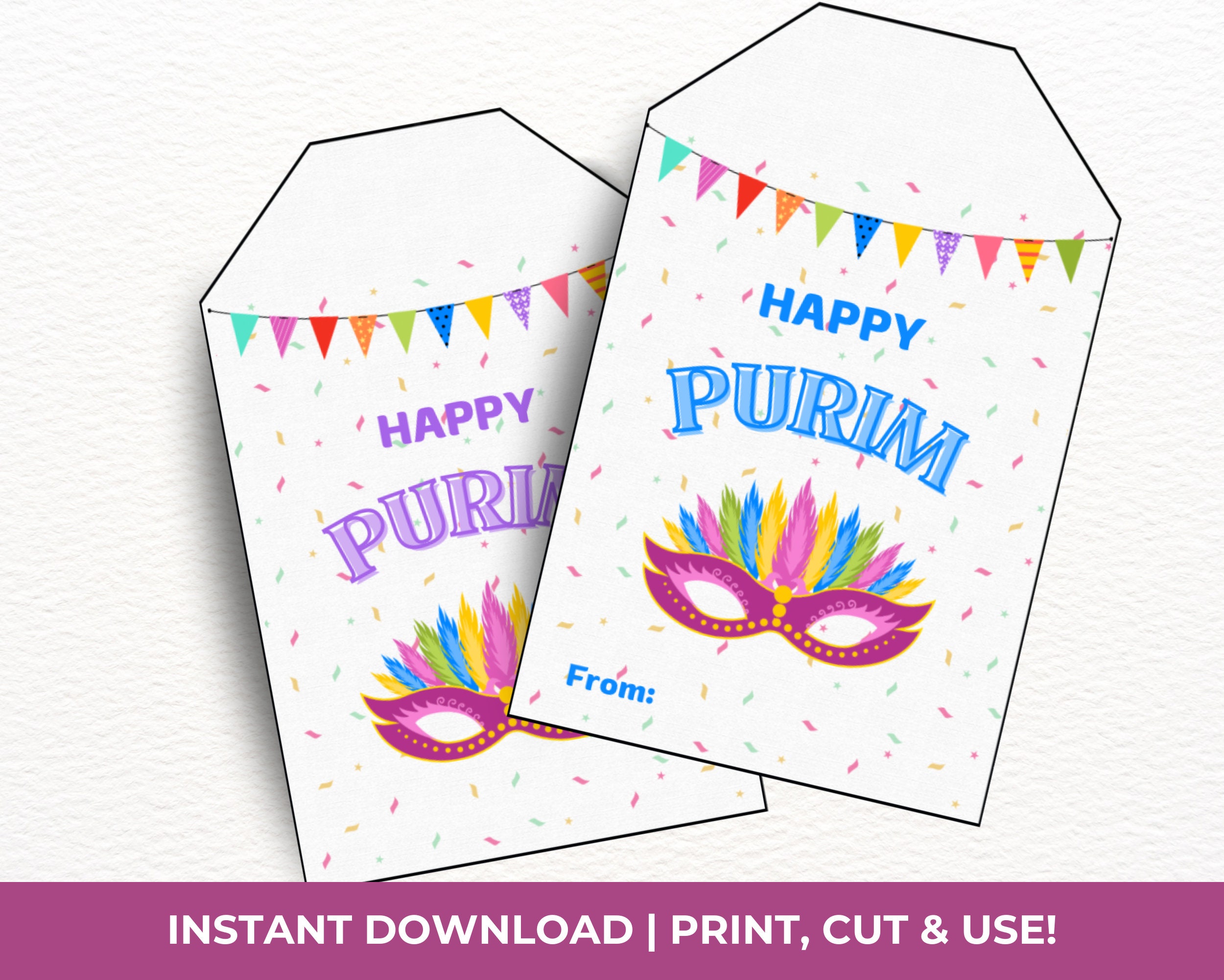 Purim Labels for Gifts, Hamentaschen Gift Tags, Mishloach Manot Labels ...