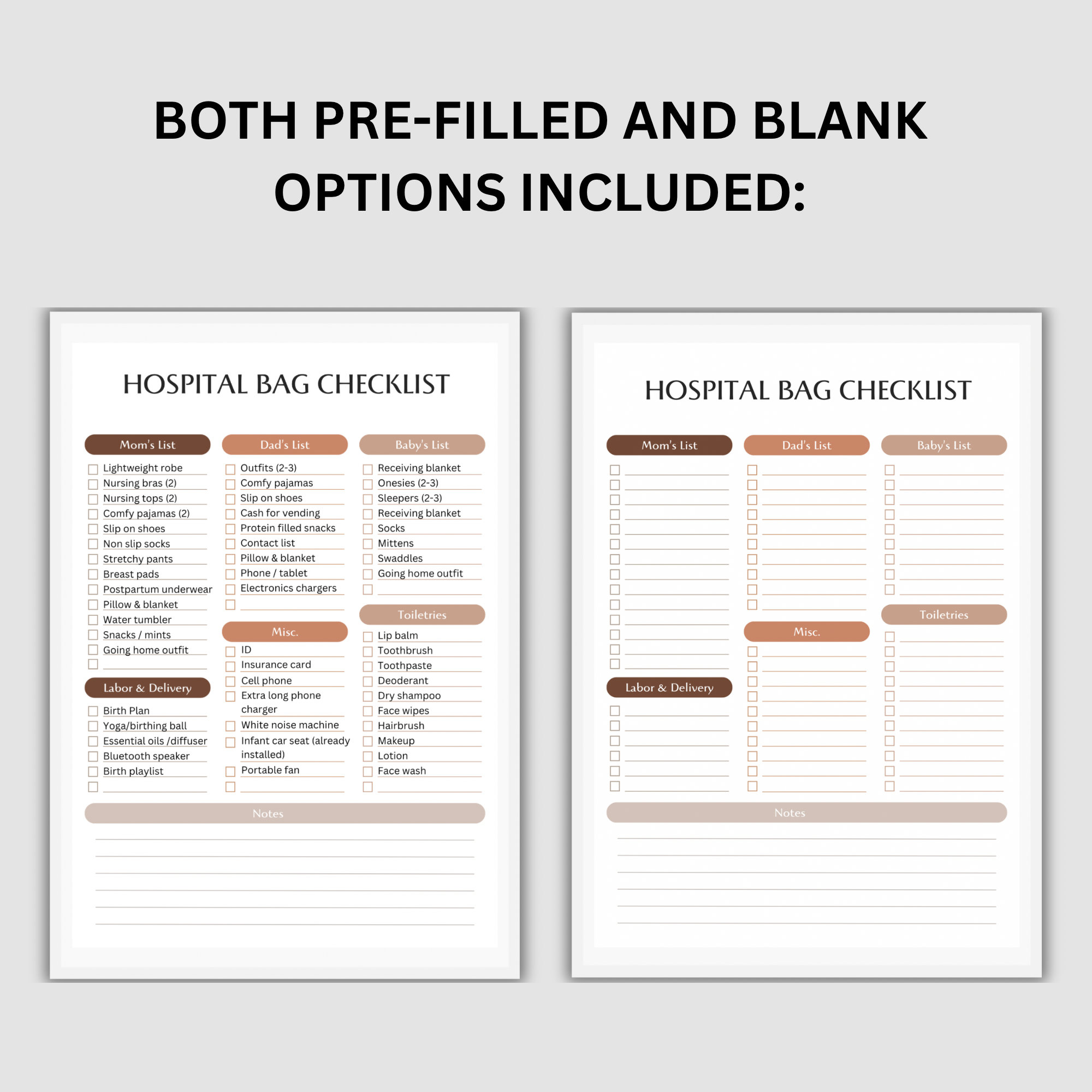 Hospital Packing Checklist for Labor and Delivery Mom - Etsy