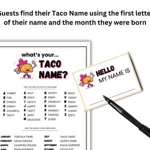 What’s Your Taco Name Game for Taco Parties, Cinco De Mayo and Other ...