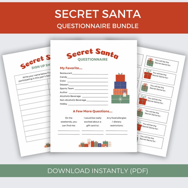 Secret Santa Form and Flyer - Etsy