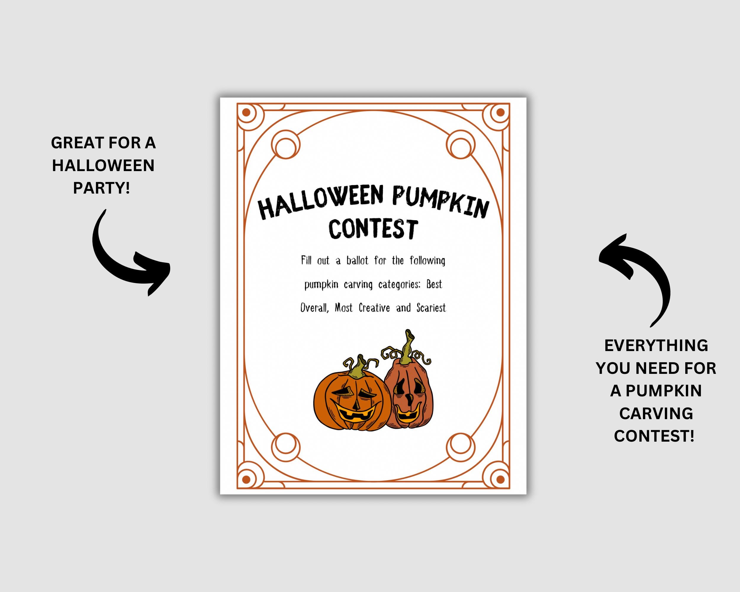 Halloween Ballot for Pumpkin Carving Contest, Halloween Party Contest ...