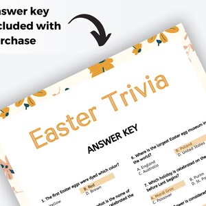 Easter Trivia Game, Printable Easter, Sunday School Easter Game, Easter ...