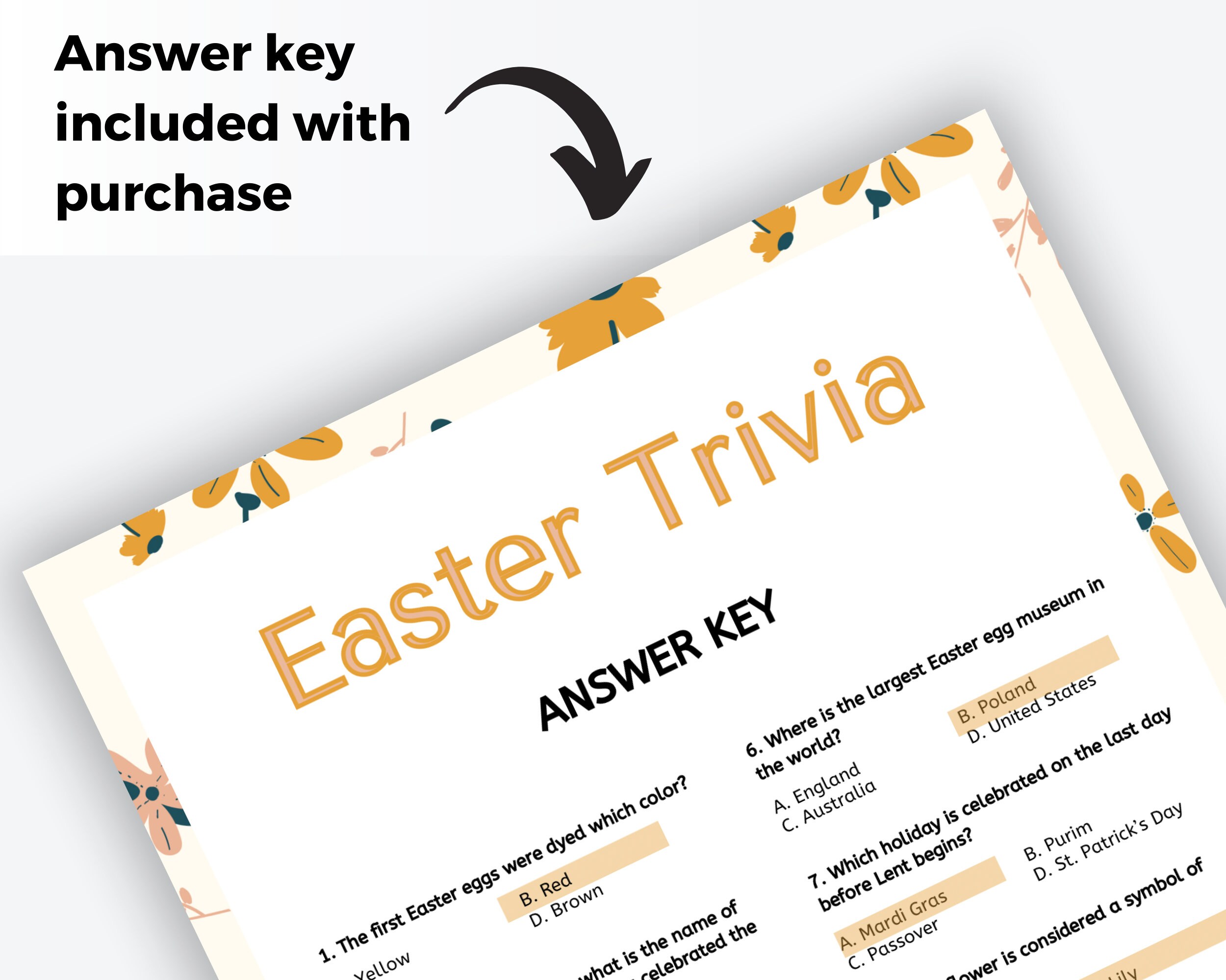 Easter Trivia Game, Printable Easter, Sunday School Easter Game, Easter ...