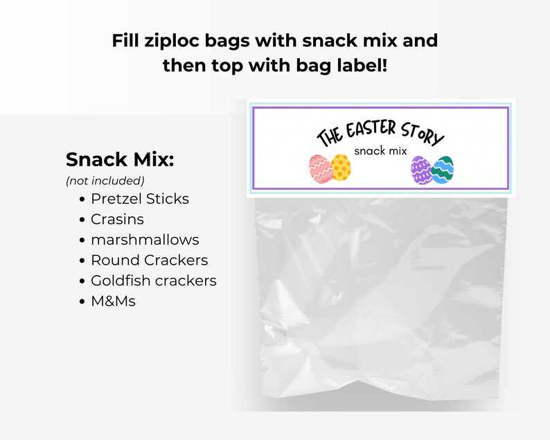 Easter Story Snack Mix Printable Labels, Easter Story DIY Gift Idea ...