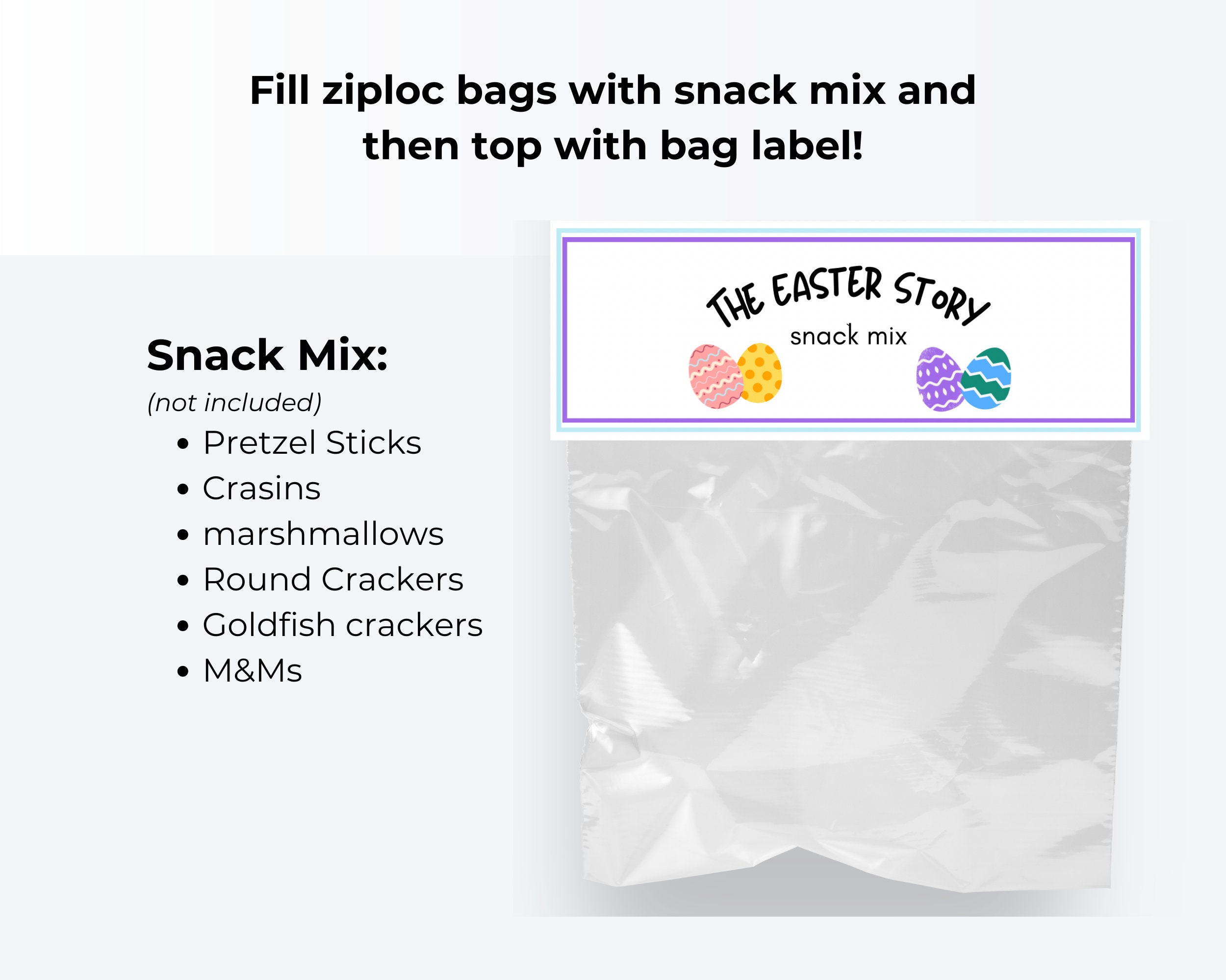 Easter Story Snack Mix Printable Labels, Easter Story DIY Gift Idea ...