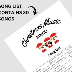 Christmas Music Bingo Printable, Work Holiday Bingo, Christmas Song ...