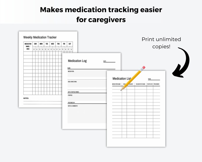 Medication Tracker Bundle, Medication Log, Weekly Medication Tracker ...