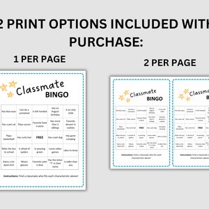 Classmate Bingo for Elementary School, Get to Know You for Classroom ...