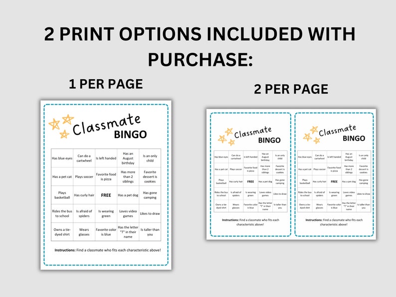 Classmate Bingo for Elementary School, Get to Know You for Classroom ...