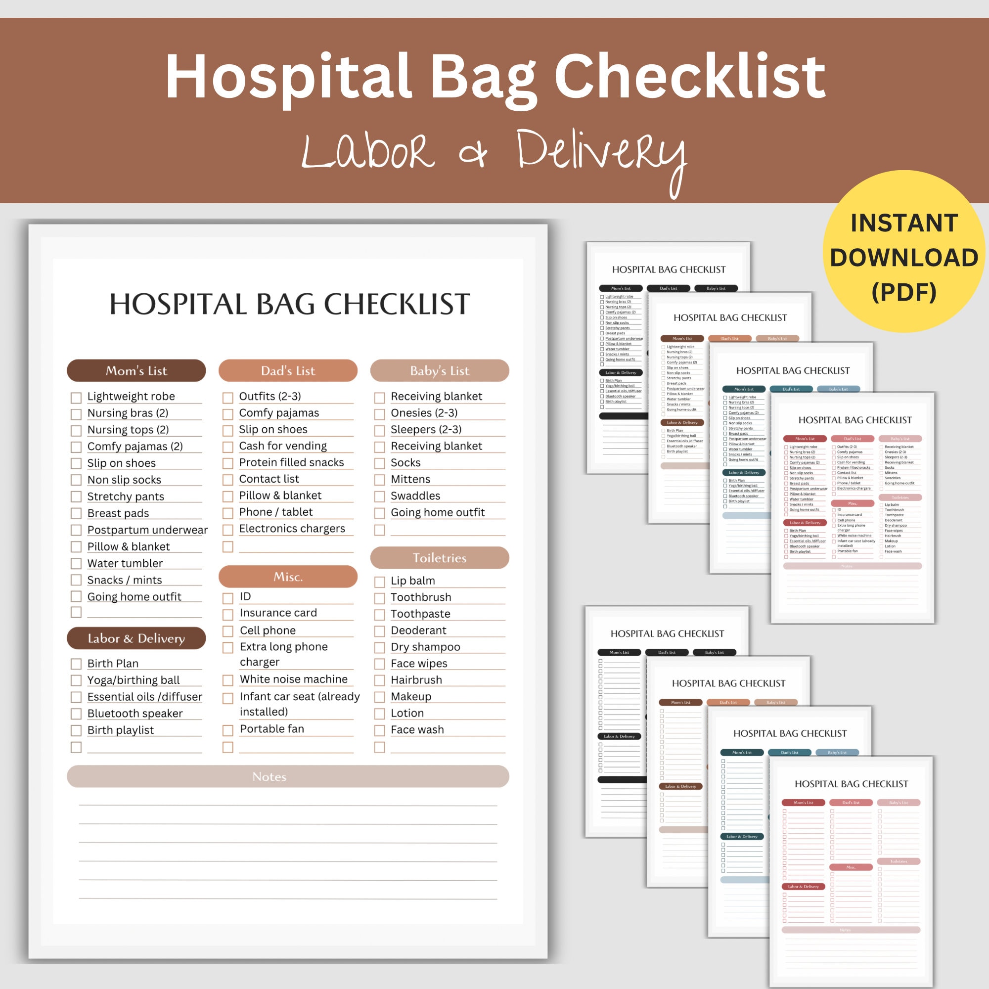 Hospital Packing Checklist for Labor and Delivery Mom - Etsy