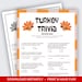 Thanksgiving Turkey Trivia Game: Family & Classroom Fun (printable PDF ...