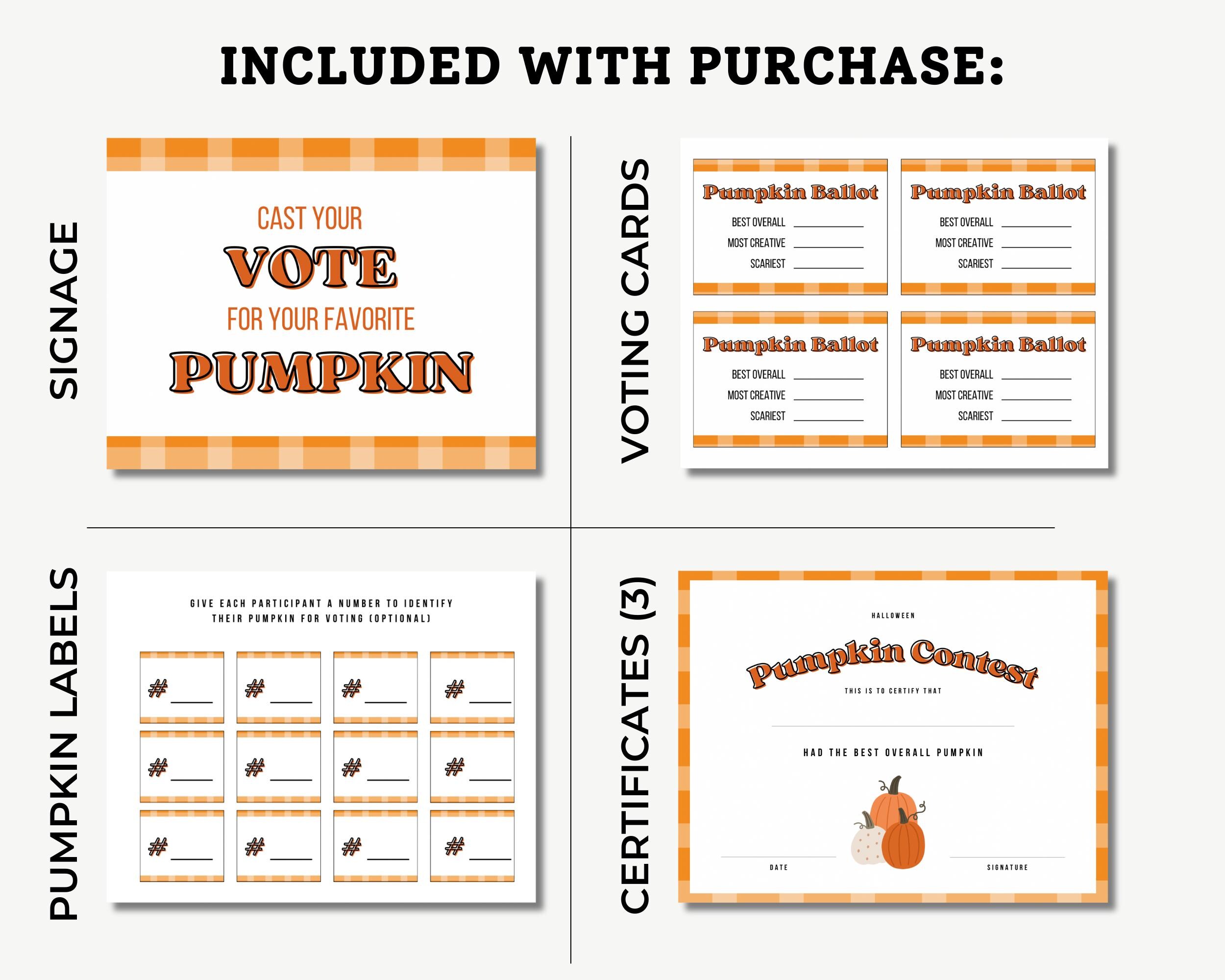 Halloween Pumpkin Carving Contest Ballot Bundle (PDF) - Etsy
