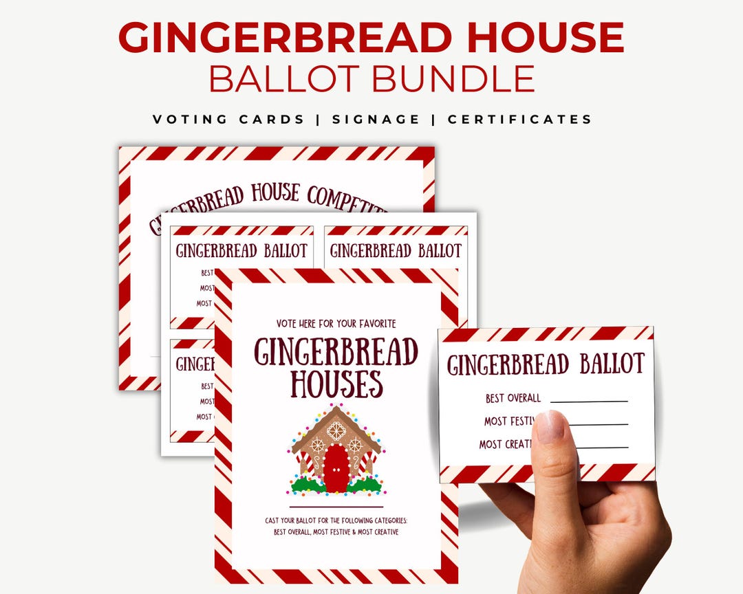 Gingerbread House Contest Ballot Bundle, Printable Gingerbread House ...