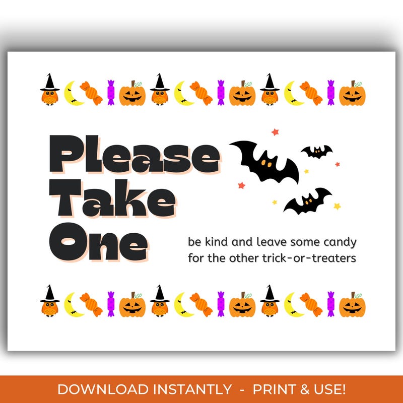 Take One Candy Sign - Etsy