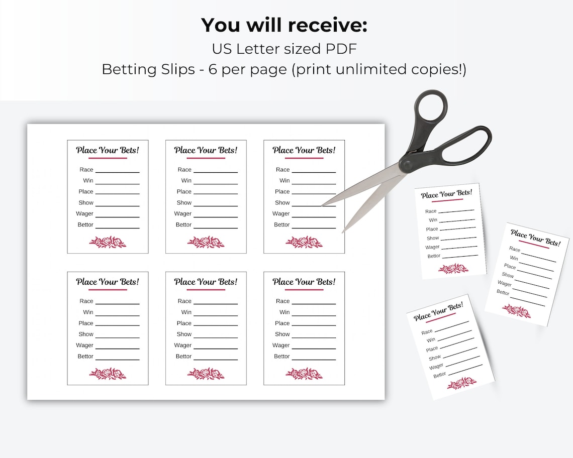 Kentucky Derby Betting Slips, Printable Derby Games, Derby Party ...