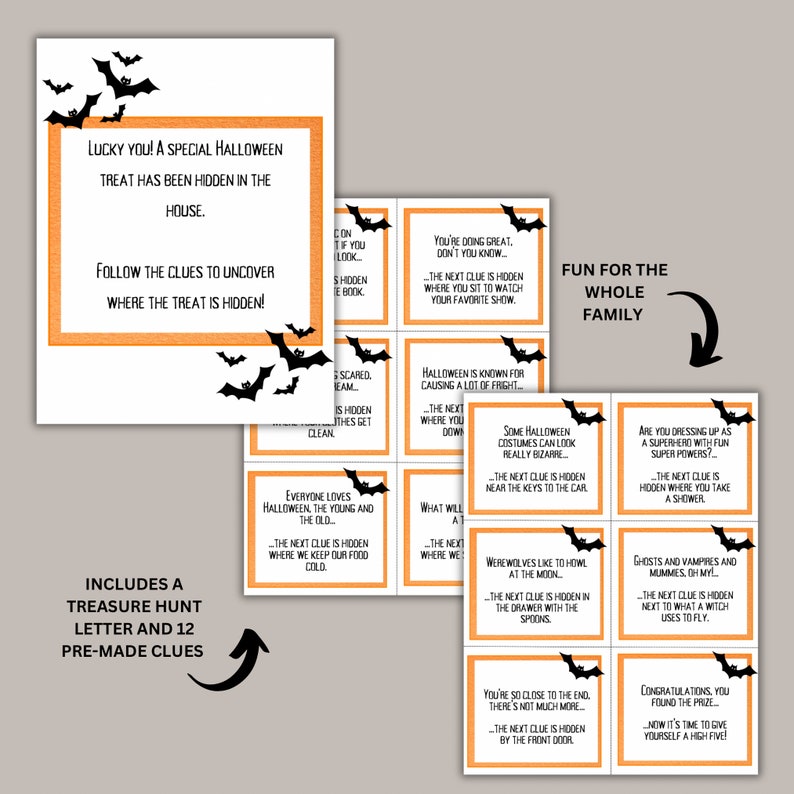 Halloween Scavenger Hunt for Kids, Indoor Treasure Hunt, Halloween ...
