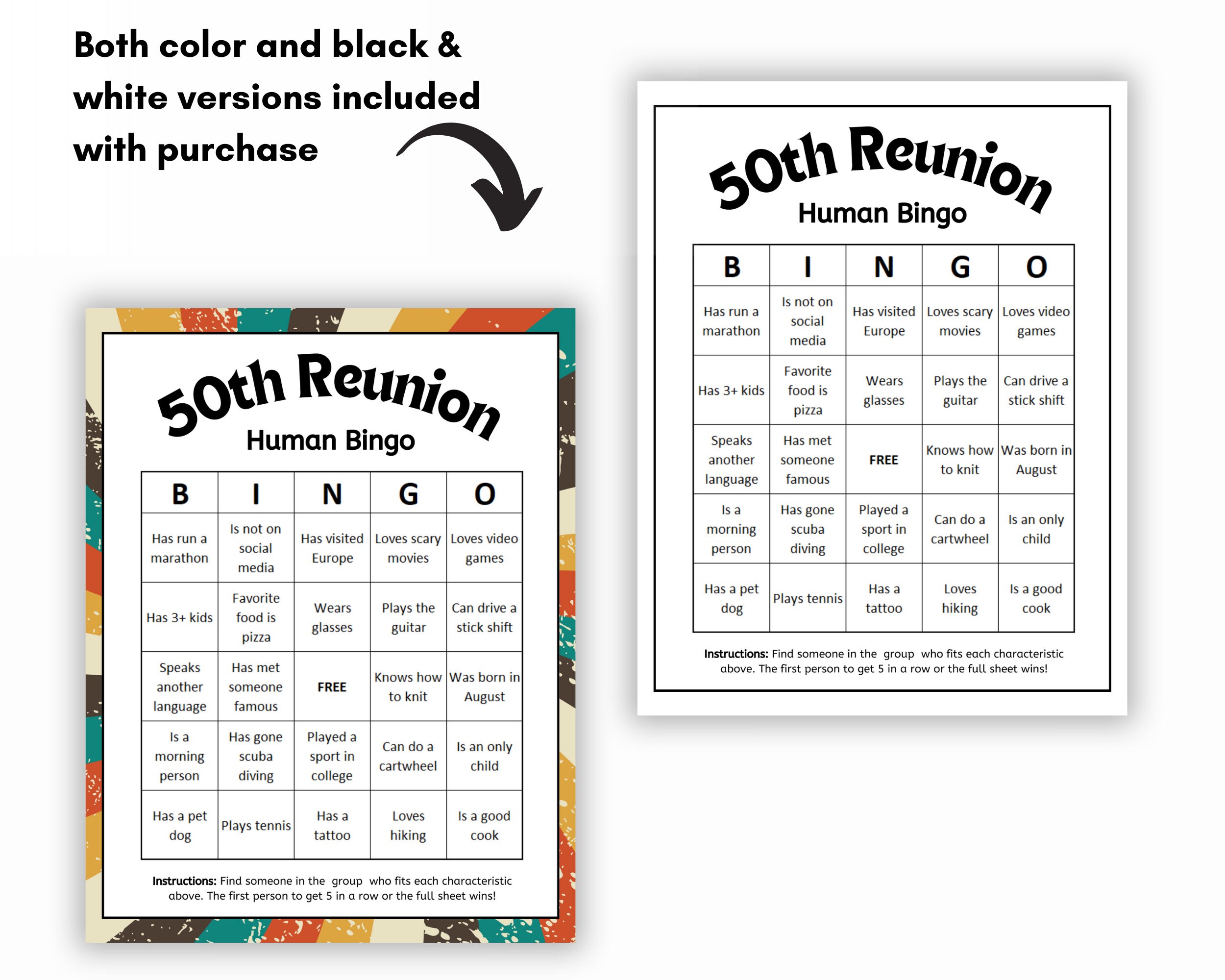 Class of 1974 50th Reunion Game Bundle, Back in 1974, 1974 Trivia Game ...