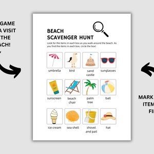Beach Scavenger Hunt, Printable Beach Activity for Kids, Vacation ...