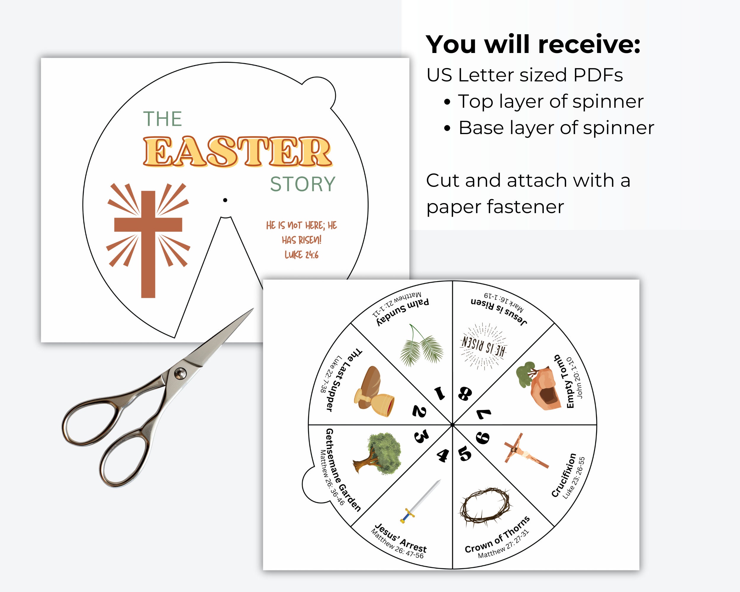 Easter Story Wheel for Kids, Easter Story Craft, Sunday School Activity ...