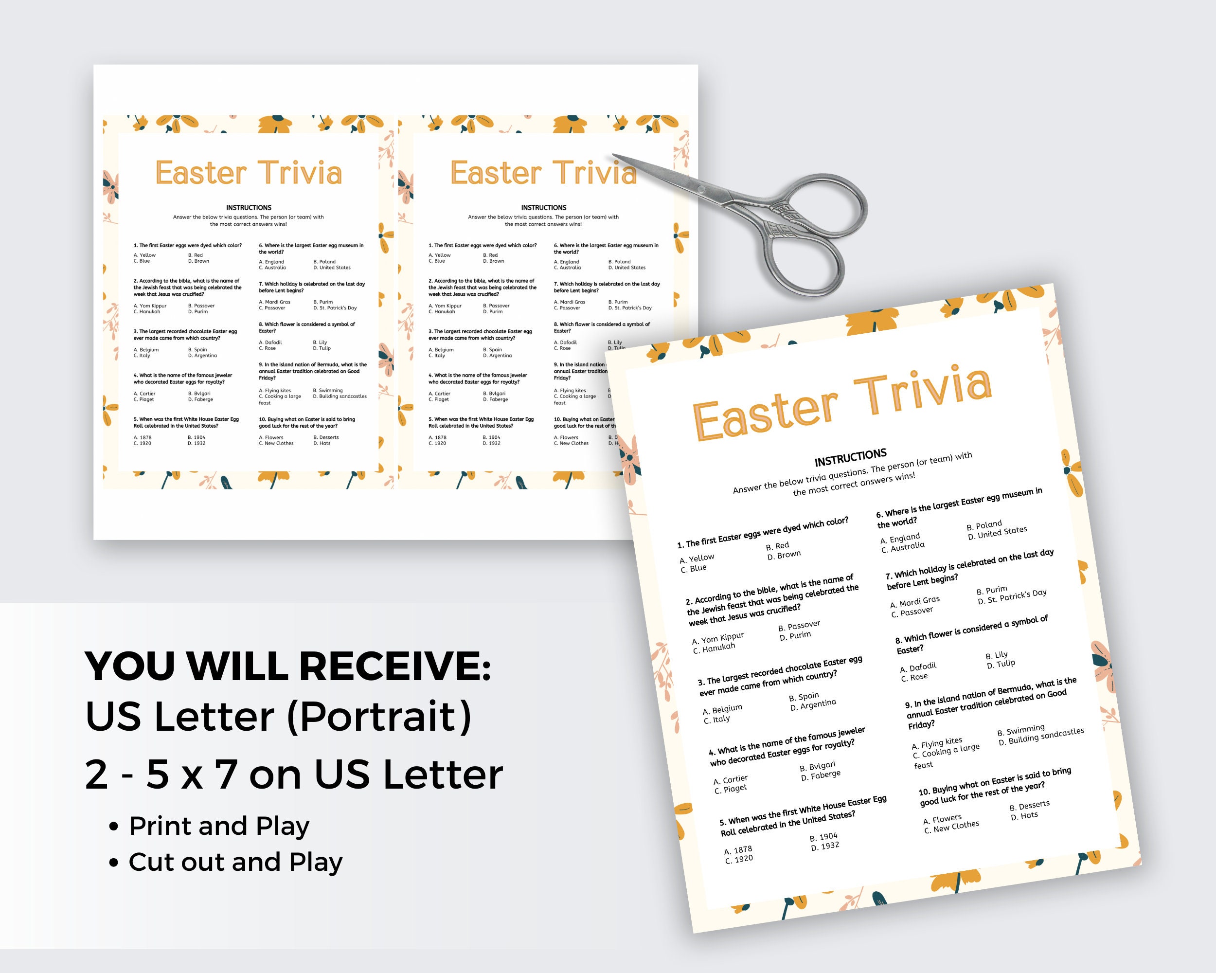 Easter Trivia Game, Printable Easter, Sunday School Easter Game, Easter ...