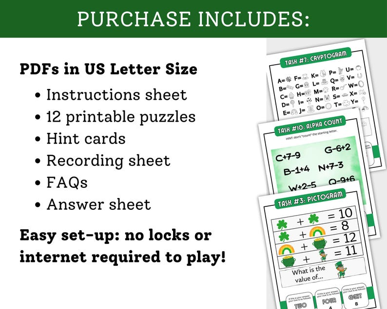 Leprechaun Escape Room for Kids and Teens, Printable St. Patricks Day ...