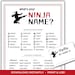 What's Your Ninja Name Game, Printable Ninja Name Generator, Ninja Name ...