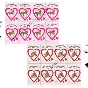Printable Horse Valentine Cards | Instant Download for Classroom ...