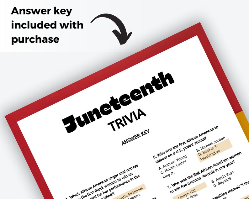 Juneteenth Trivia Game, Juneteenth Game, Black History Celebration ...