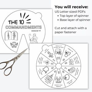 Ten Commandments Spinner Wheel Craft for Kids, Kids Bible Study ...