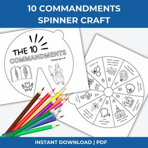 Ten Commandments Spinner Wheel Craft for Kids, Kids Bible Study ...