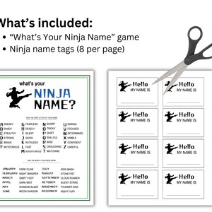 What’s Your Ninja Name Game, Printable Ninja Name Generator Activity ...