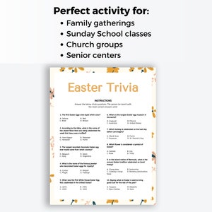 Easter Trivia Game, Printable Easter, Sunday School Easter Game, Easter ...