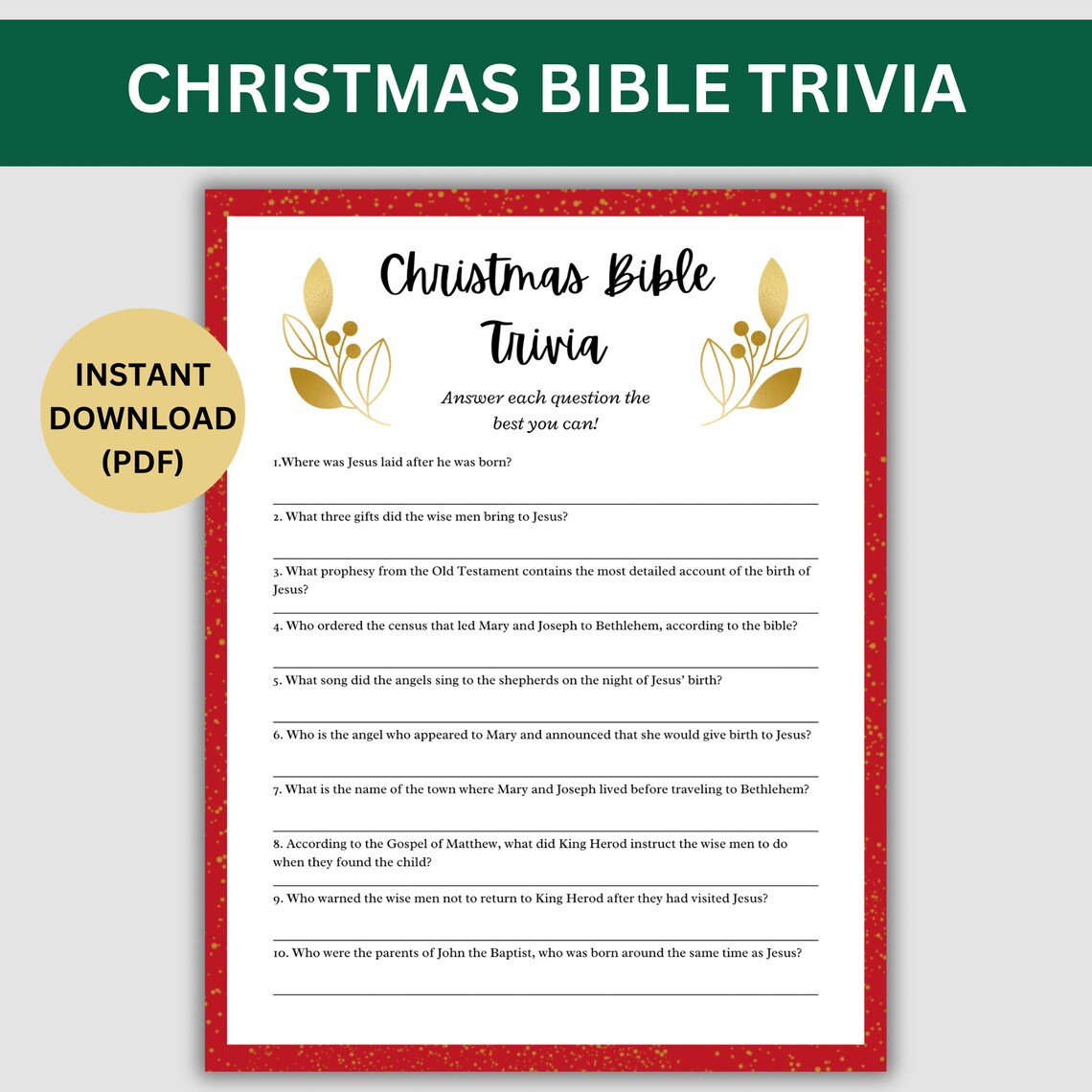 Christmas Bible Trivia, Christian Bible Trivia, Christmas Trivia ...